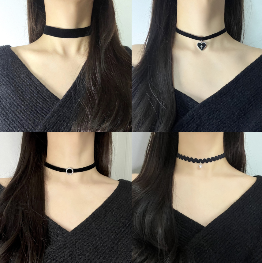 이포블리 당일출고 신상추가ღ 자체제작 벨벳 가죽 비즈 블랙 초커목걸이 레드 레이스 초크 목걸이 33종 위시버킷
