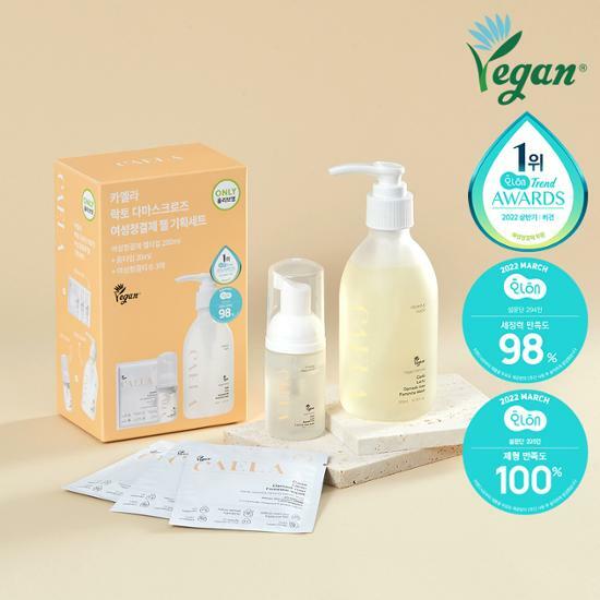 카엘라 리뉴얼 카엘라 락토 다마스크로즈 여성청결제 젤 기획세트 젤200ml 폼30ml 청결티슈 3매 위시버킷
