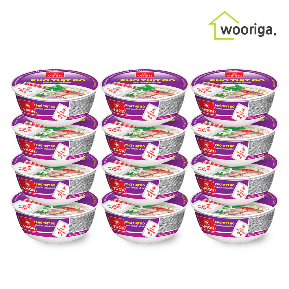 우리가스토리 비폰 베트남 쌀국수 컵라면 소고기맛 120g 12개 원산지 상세설명에 표시 위시버킷