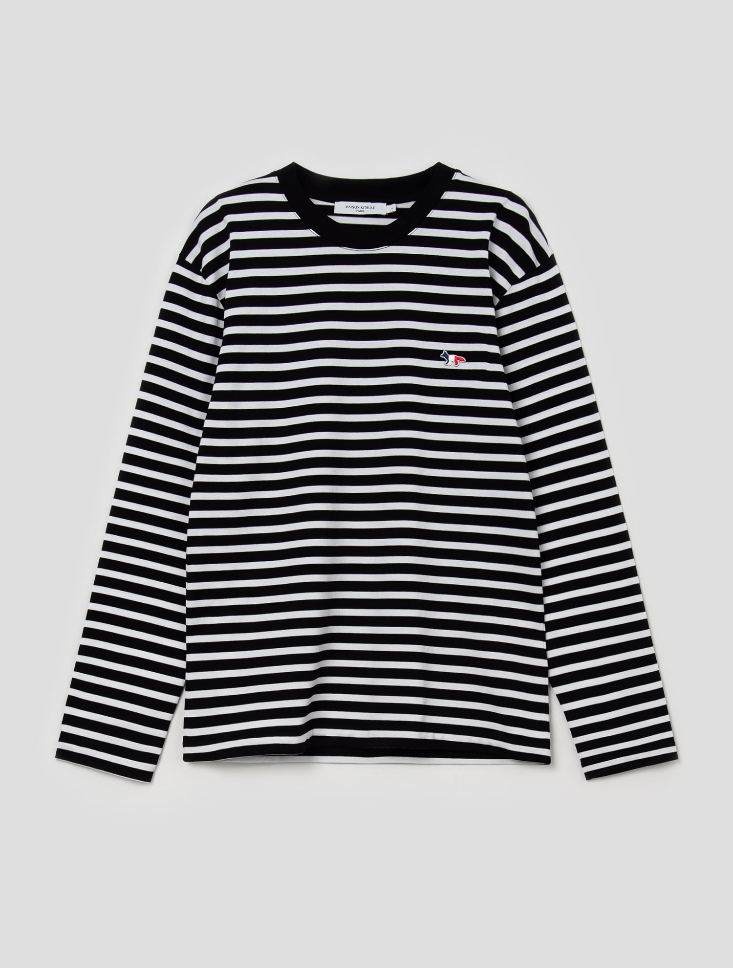 메종 키츠네 럭셔리투게더 Unisex Tricolor Fox Patch Classic Marin Tee Shirt