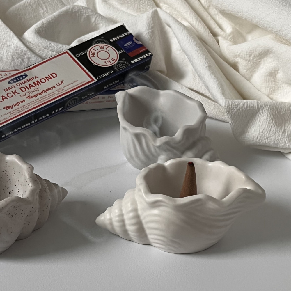 보보오브제 maid conch holder tray 소라 오브제 인센스홀더 인테리어 촬영소품 위시버킷