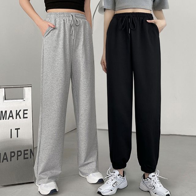오케이마트 베이직 여성 츄리닝 트레이닝바지 조거팬츠 일자핏 밴딩 조거핏 2종 S L 3size 2컬러 위시버킷