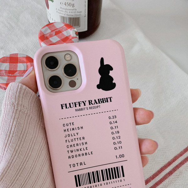 르세임디 [폰케이스] RABBIT's RECEIPT CARD PHONE CASE (PINK) - 위시버킷