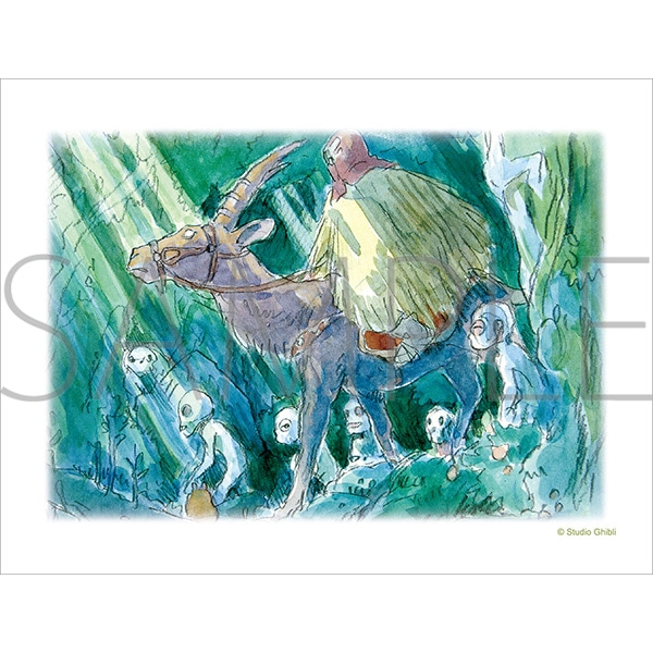 스튜디오지브리 もののけ姫 グリーティングカード 水彩画風（0823-12） - 위시버킷