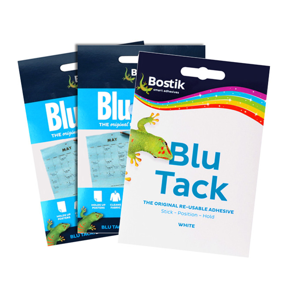 블루택 [블루택] 블루 45g 2개 + 화이트 / blutack, 무독성 접착제, 재사용 점착제, 찰흙대용 , 점토 놀이, 벽에 ...