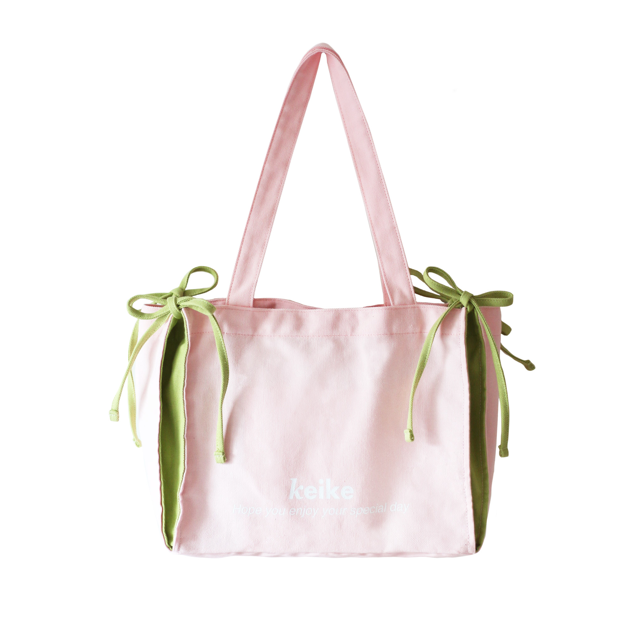 케이크 KEIKE ribbonbag2 - pink x green - 위시버킷