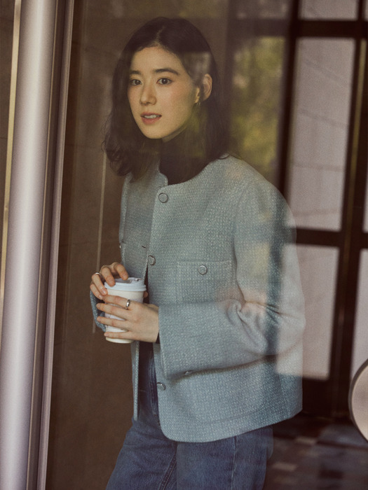 닐바이피 23FN tweed crop jacket [BL] - 위시버킷