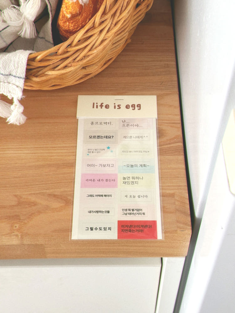 뉴디 life is egg 다꾸 제목 스크랩 밈 스티커 - 위시버킷