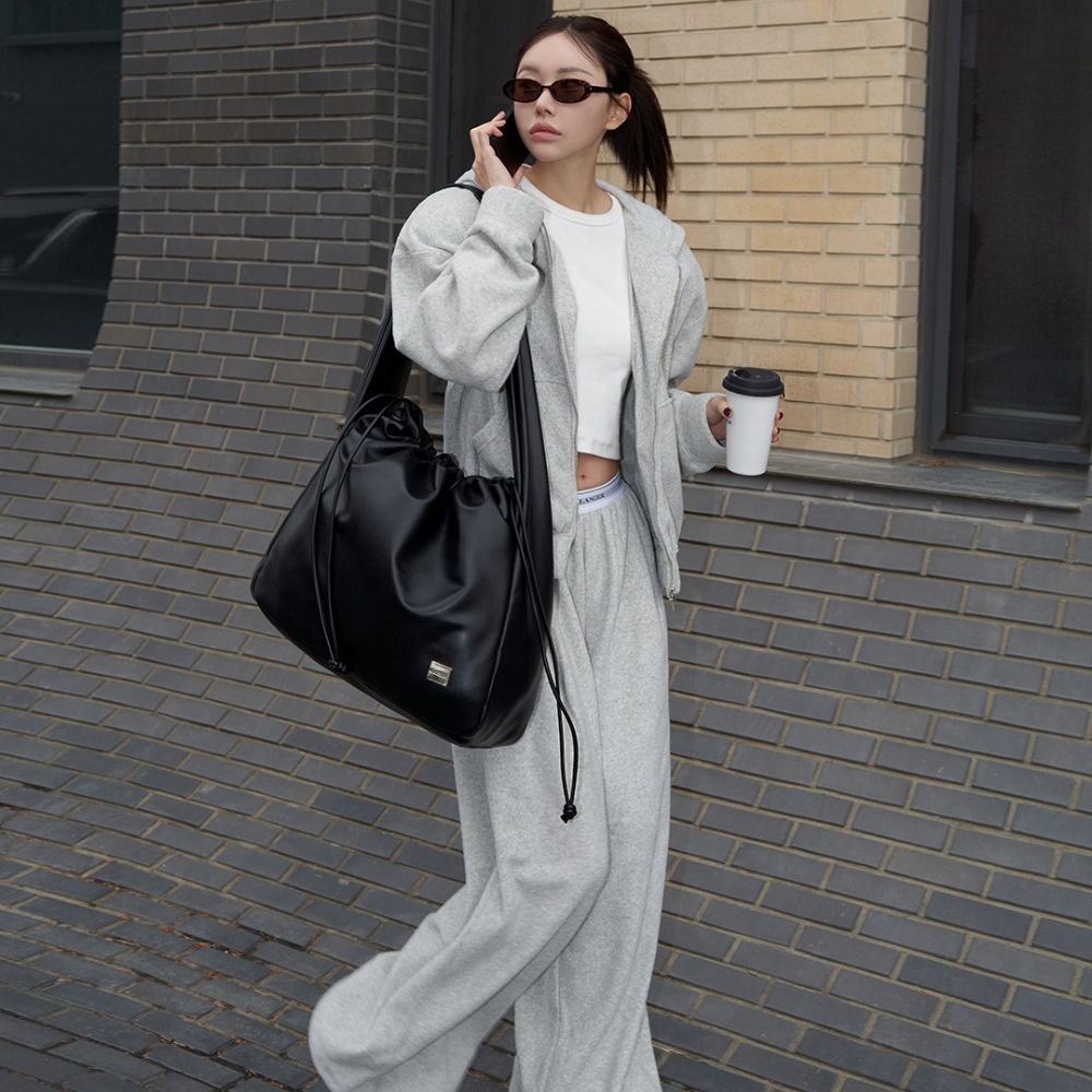 랑거 terry towel hoodie zip-up set (2Color) - 위시버킷