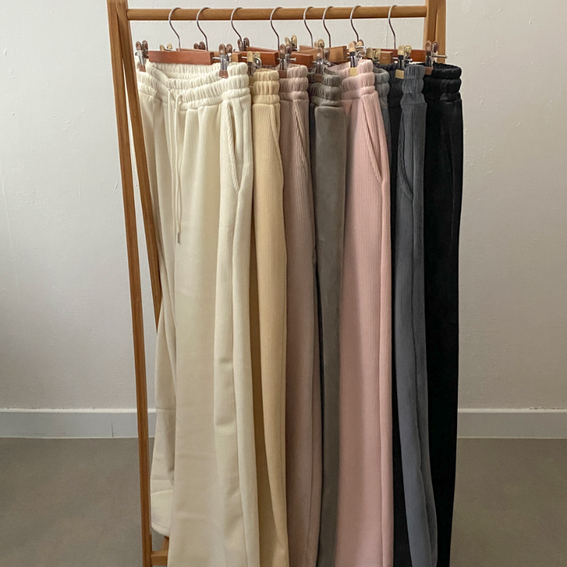 포메이드 융기모 골지 스판 와이드 팬츠 (8color) - 위시버킷