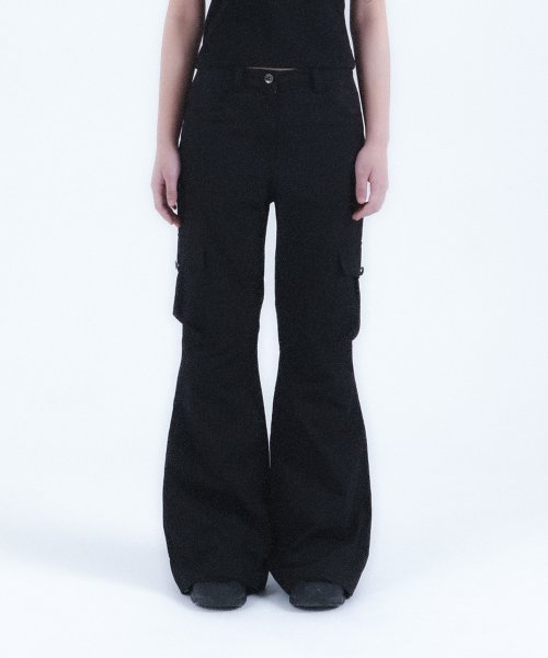 미세키서울 Pocket cargo bootscut pants BLACK - 위시버킷