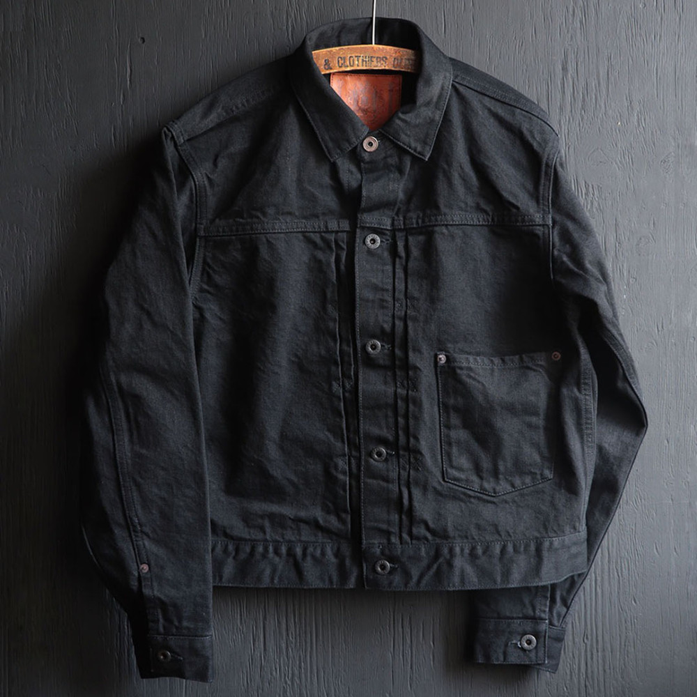 블랙사인 [국내발송] Black Sign - 15oz Black Denim Pleats Jacket [블랙사인] [세미베이스먼트 ...