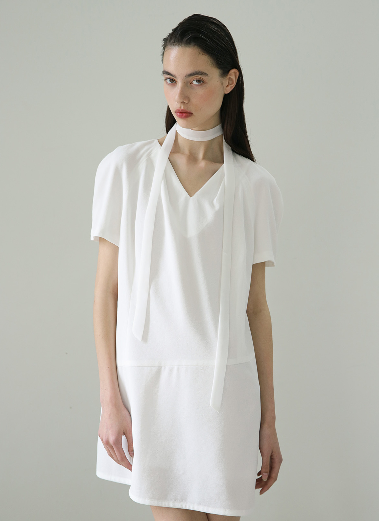 녹섭 modern mini dress_wh - 위시버킷