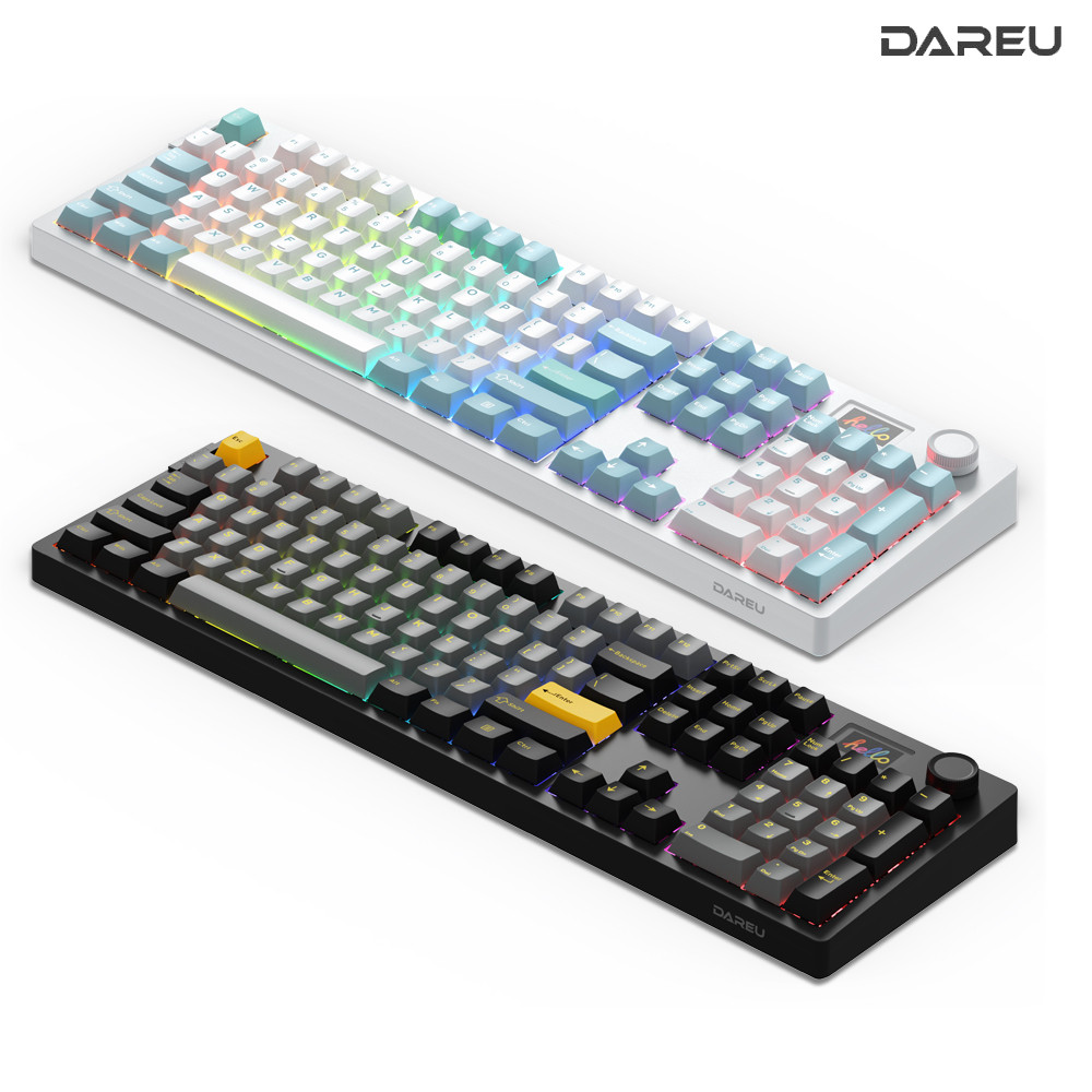 다얼유 다얼유 A104 PRO 유 무선 블루투스 가스켓 기계식 키보드 스카이축 한영각인 LCD - 위시버킷