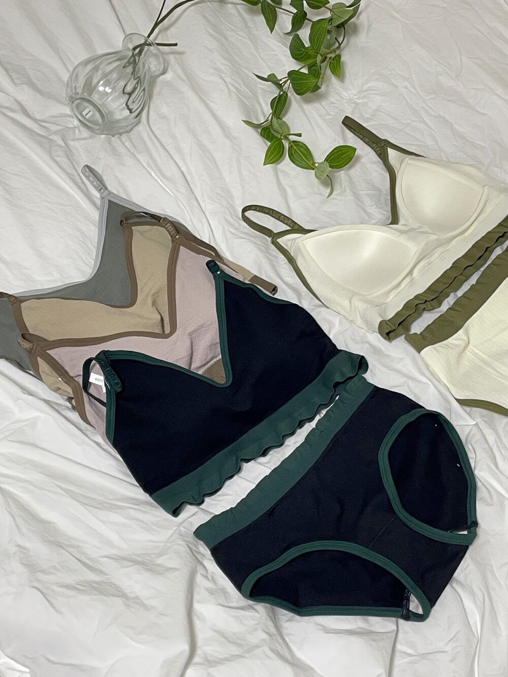 마마슬립 프릴 일체형 브라렛SET [5color] - 위시버킷