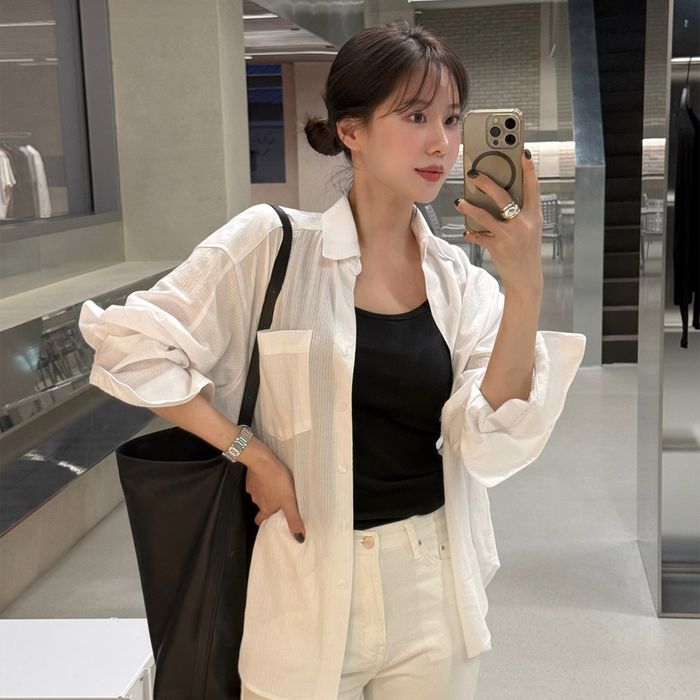 베뉴엣 [고민영님 착용][5차] Dinah Shirts_White - 위시버킷