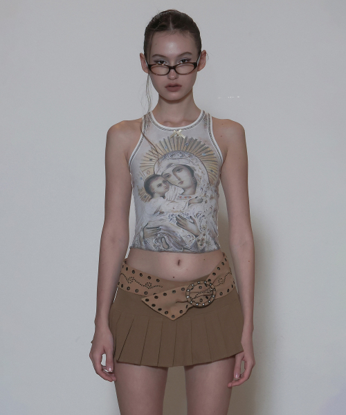 스컬프터 Maria Tear Drop Tank Top Dirty Peach/Raw - 위시버킷