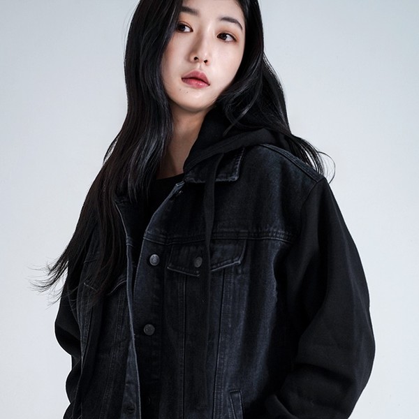캔캔 보이프렌드 후디 데님 자켓 클레오 위시버킷