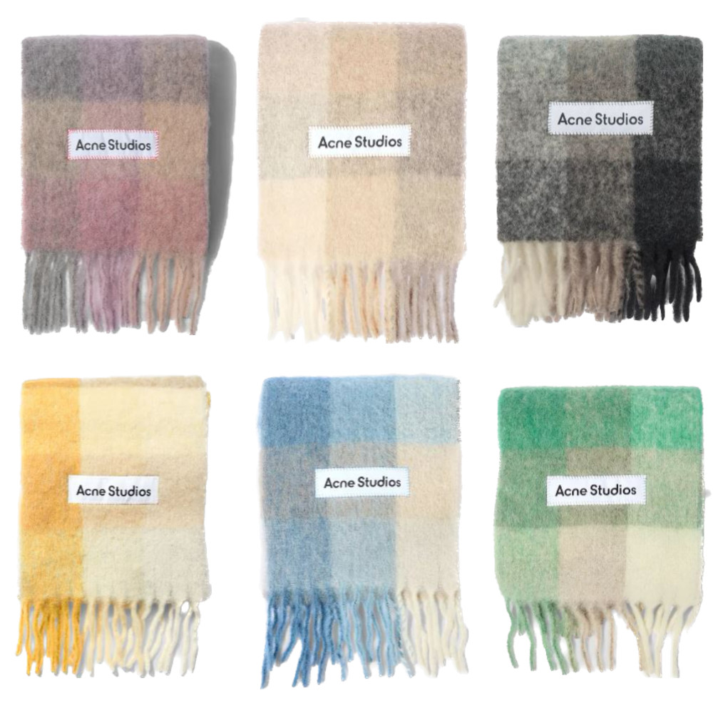 아크네스튜디오 22FW / 23SS 아크네 스튜디오 모헤어 시그니처 로고 CA0084 뉴 컬러 화이트 베이지 입고 - 위시버킷