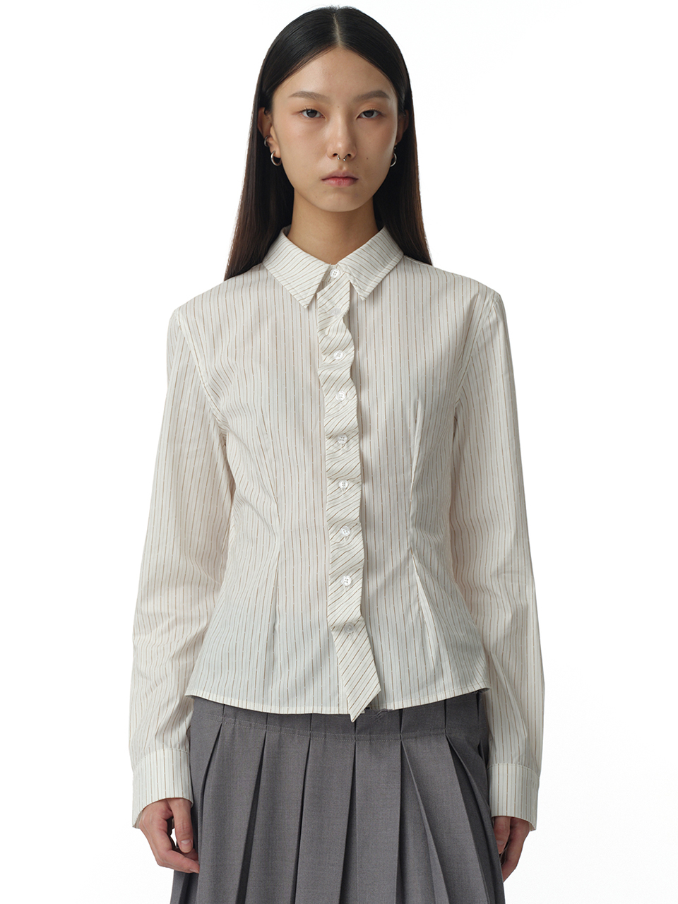밀로아카이브 Double Placket Shirts [White] - 위시버킷