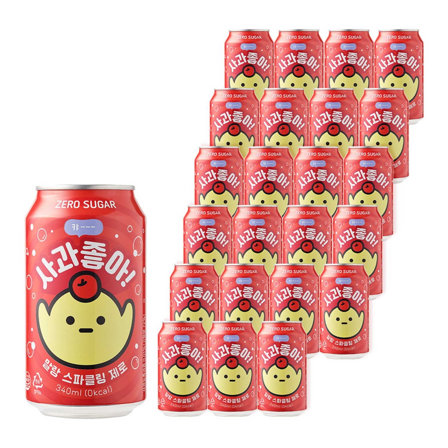 INOUT INOUT 사과좋아 말랑 스파클링 제로, 340ml, 24개 - 기타탄산음료 | 쿠팡 - 위시버킷