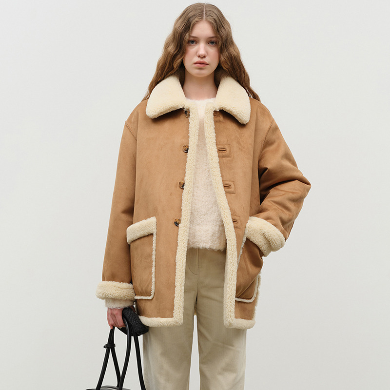 DUNST [XS 12/12 예약배송] UNISEX REVERSIBLE SHEARLING JACKET CAMEL ...