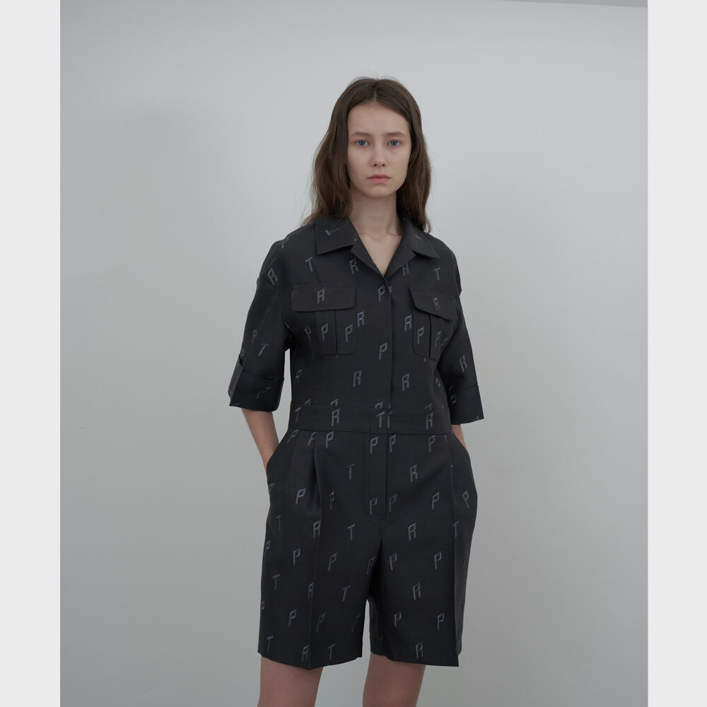 렙셋 REPWCET RPT EMBROIDERY HUNTER JUMP SUIT (DARK GREY) - 위시버킷