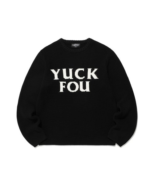 나이스고스트클럽 YUCK FOU 그물 니트 티셔츠_블랙(NG2ESUK604A) - 위시버킷