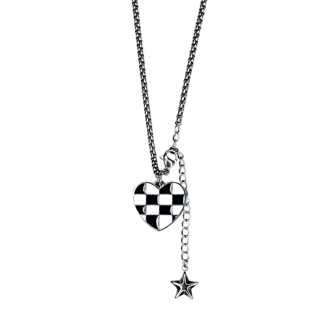 미치룸 Star Checkerboard Necklace - 위시버킷