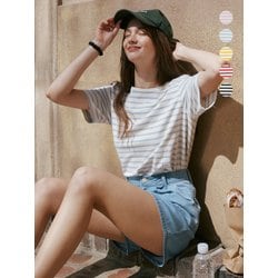 프론트로우 Half Sleeve Stripe T-shirt_5color - 위시버킷
