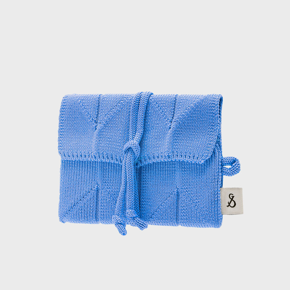 조셉앤스테이시 Lucky Pleats Knit Card Wallet Cerulean Blue - 위시버킷