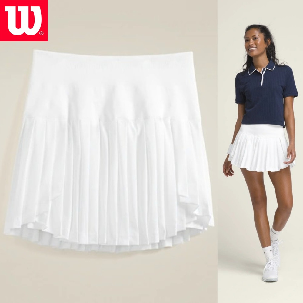윌슨 윌슨 미드타운 랩 테니스 스커트 브라이트 화이트 플리츠 주름 골프 스포츠 치마 - 위시버킷