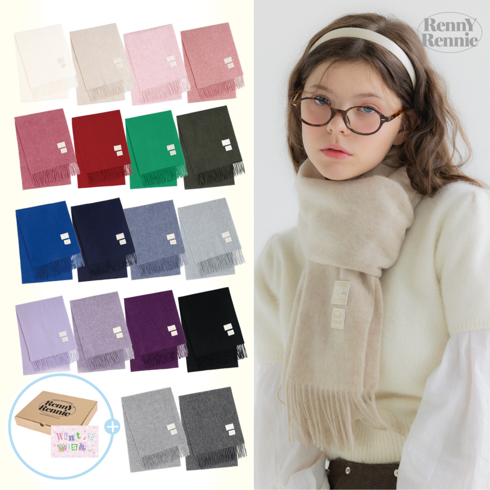 래니래니 [선물포장] 래니래니 프리미엄 울 머플러 PREMIUM PURE WOOL 100 MUFFLER 18종 택1 (+메시지카드증정) - 위시버킷