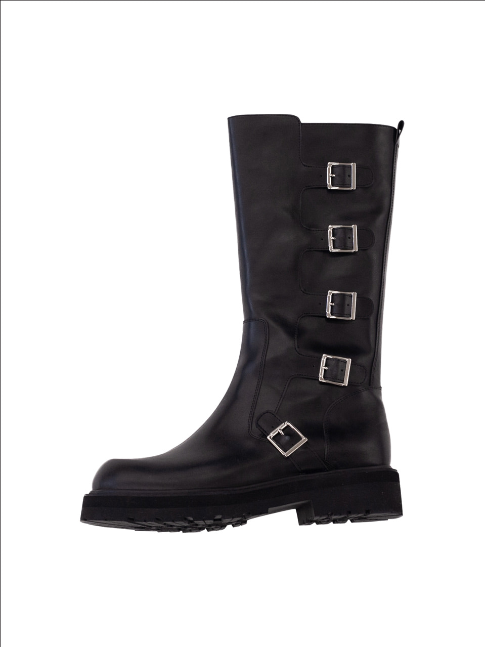 레씨토 Round Toe Long Walker Boots_[Black] - 위시버킷