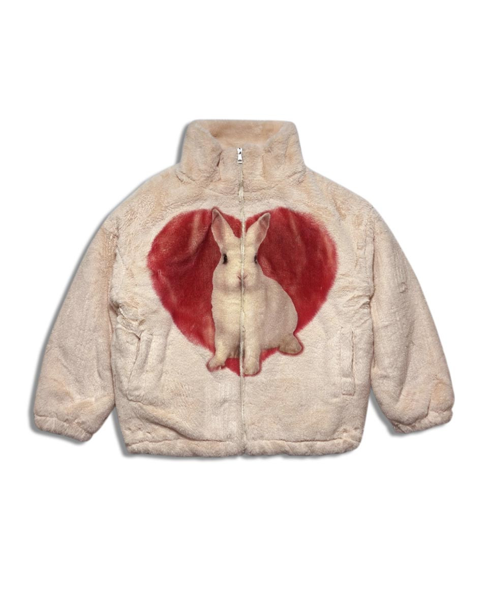 카터 RABBIT HEART FUR JACKET BEIGE VER.2 - 위시버킷