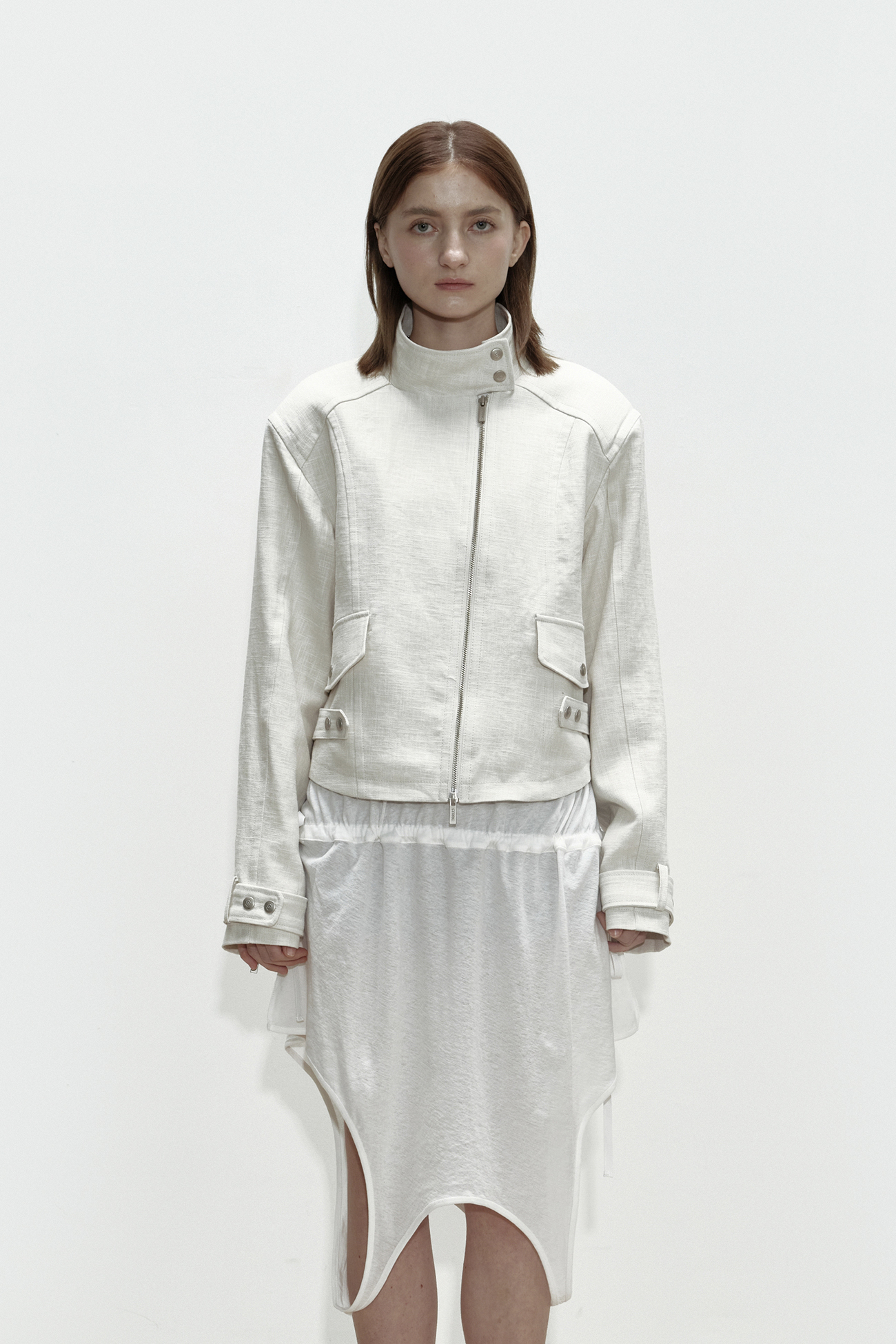 세릭 DIAGONAL ZIPPER JACKET / IVORY - 위시버킷