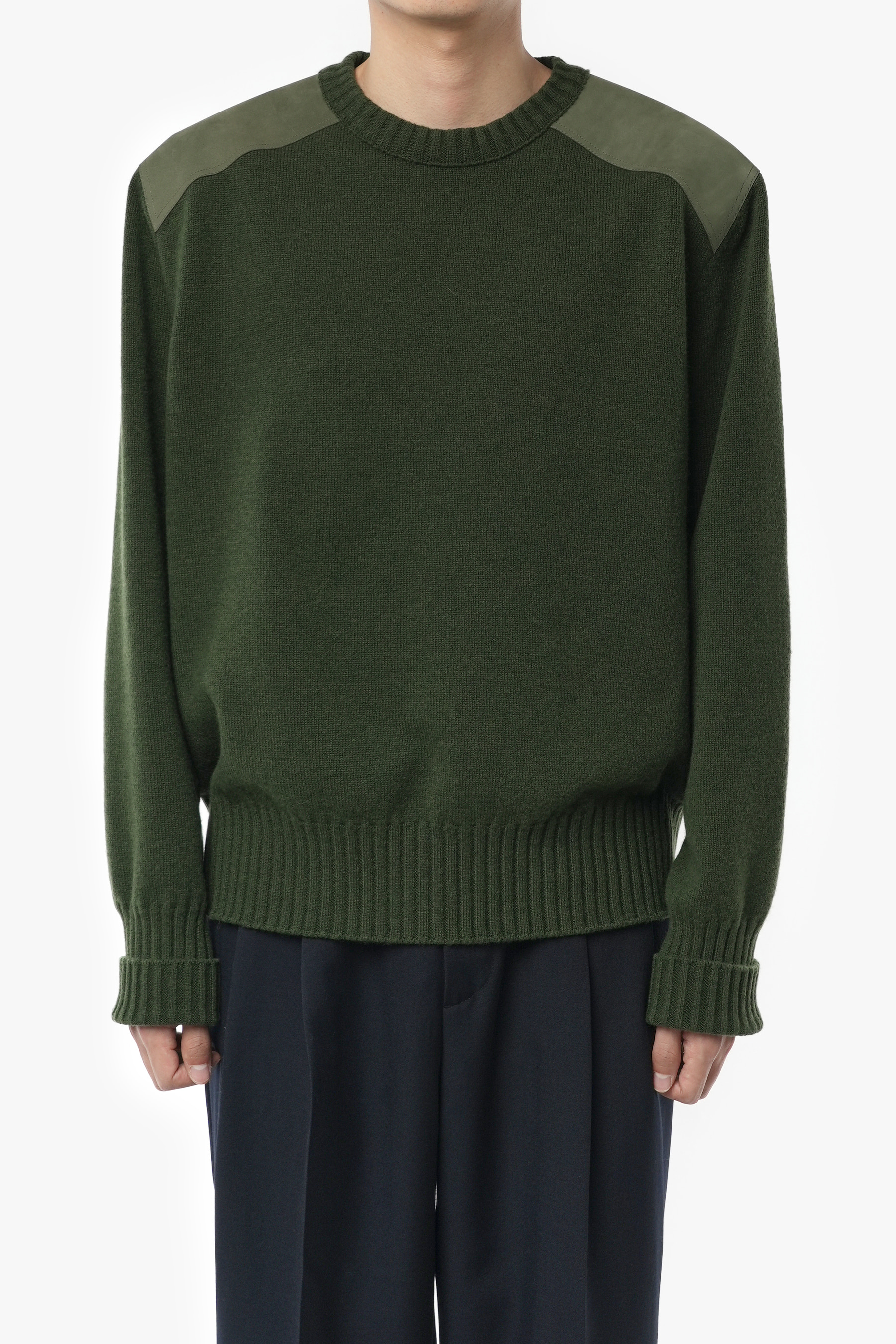어파트프롬댓 KHAKI AUSTRALIAN MERINO WOOL COMMANDO KNIT SWEATER - 위시버킷