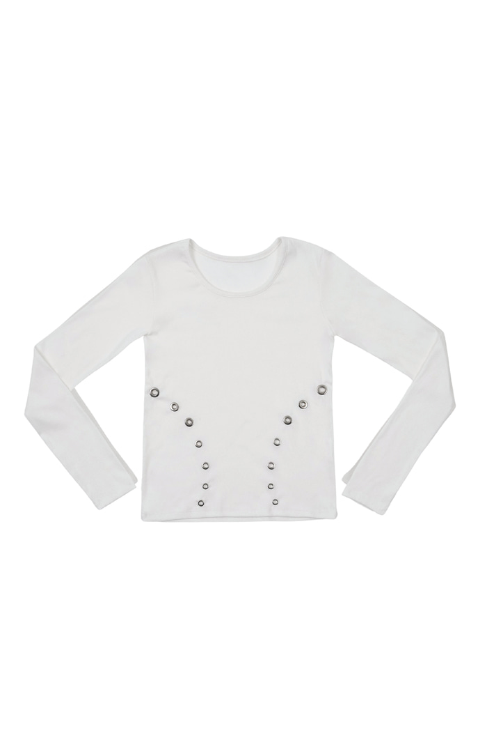 카나리 LINE RIVET TOP -white- - 위시버킷