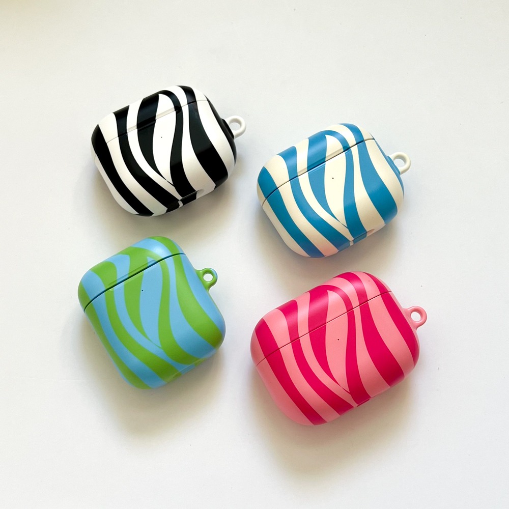 에이쓰리 비쓰리 (Airpods Case) Pattern 꼬불꼬불 4 Color - 위시버킷