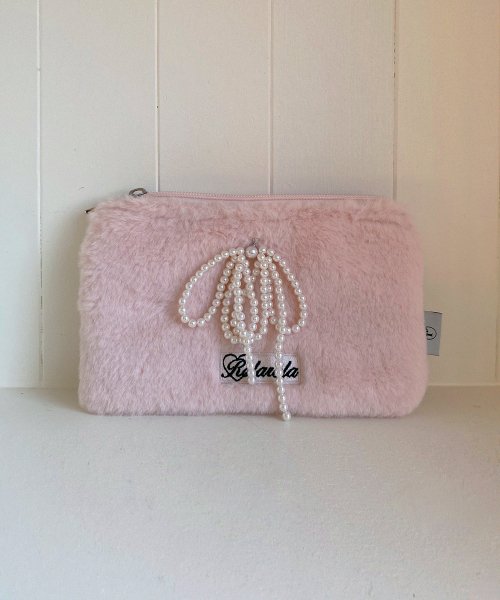 로라로라 PEARL RIBBON POUCH PINK - 위시버킷