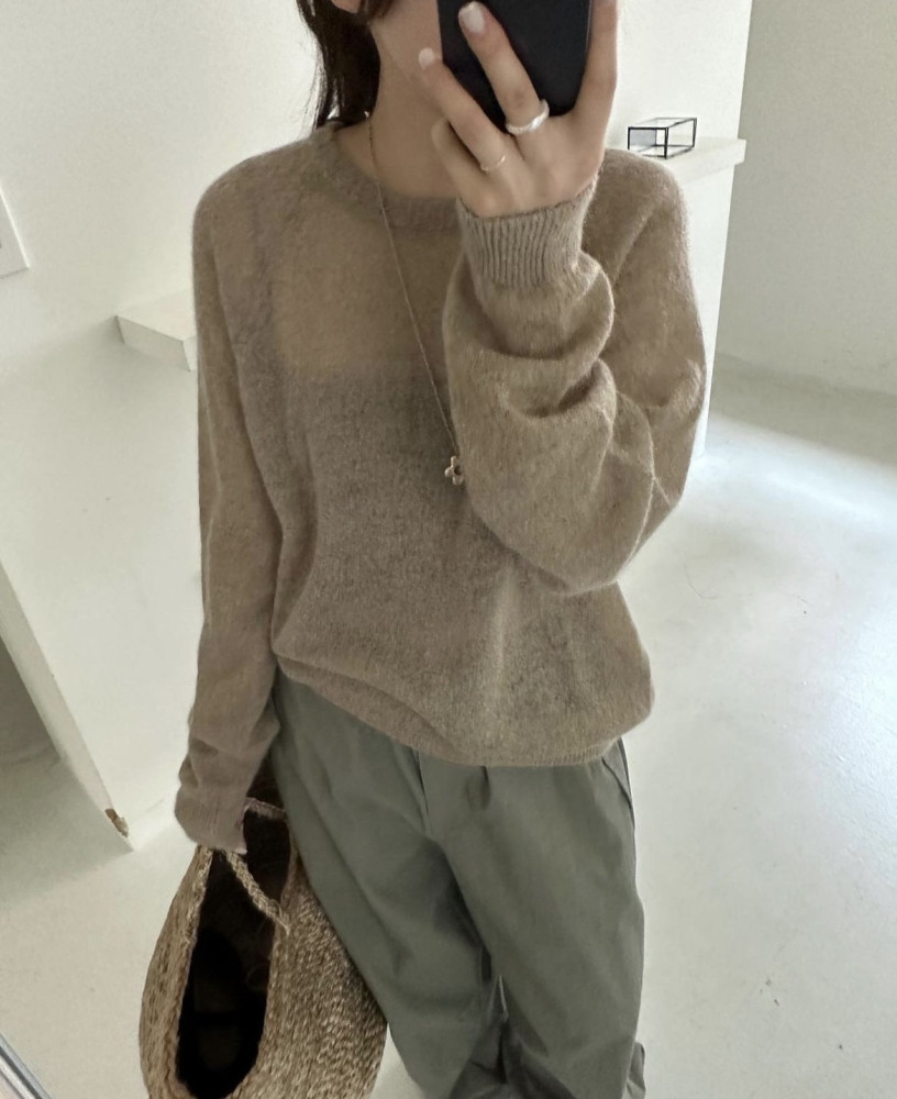 뮤즈 [뮤즈] mr 마레 23fw 키드 울 박시 라운드 니트 (4color) - 위시버킷