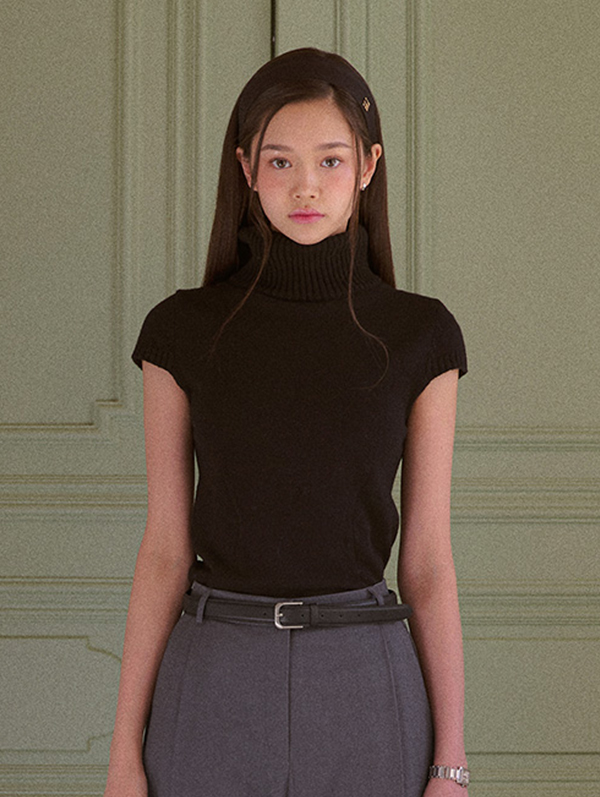 오디에스 [CASHMERE] HALF TURTLENECK KNIT (BLACK) - 위시버킷