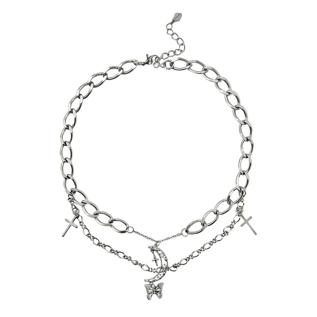 미치룸 Moon Cross Necklace - 위시버킷