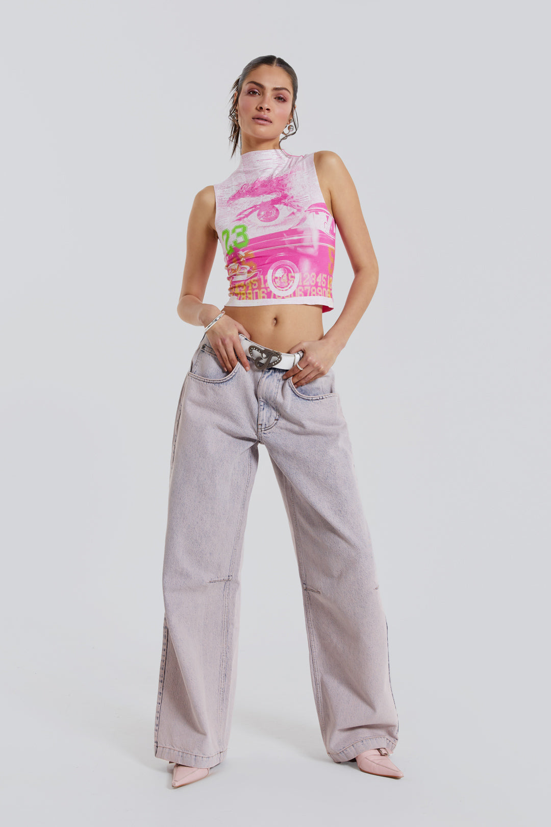 제이디드런던 Pink Wash Acid Colossus Baggy Jeans - W24 / Pink - 위시버킷