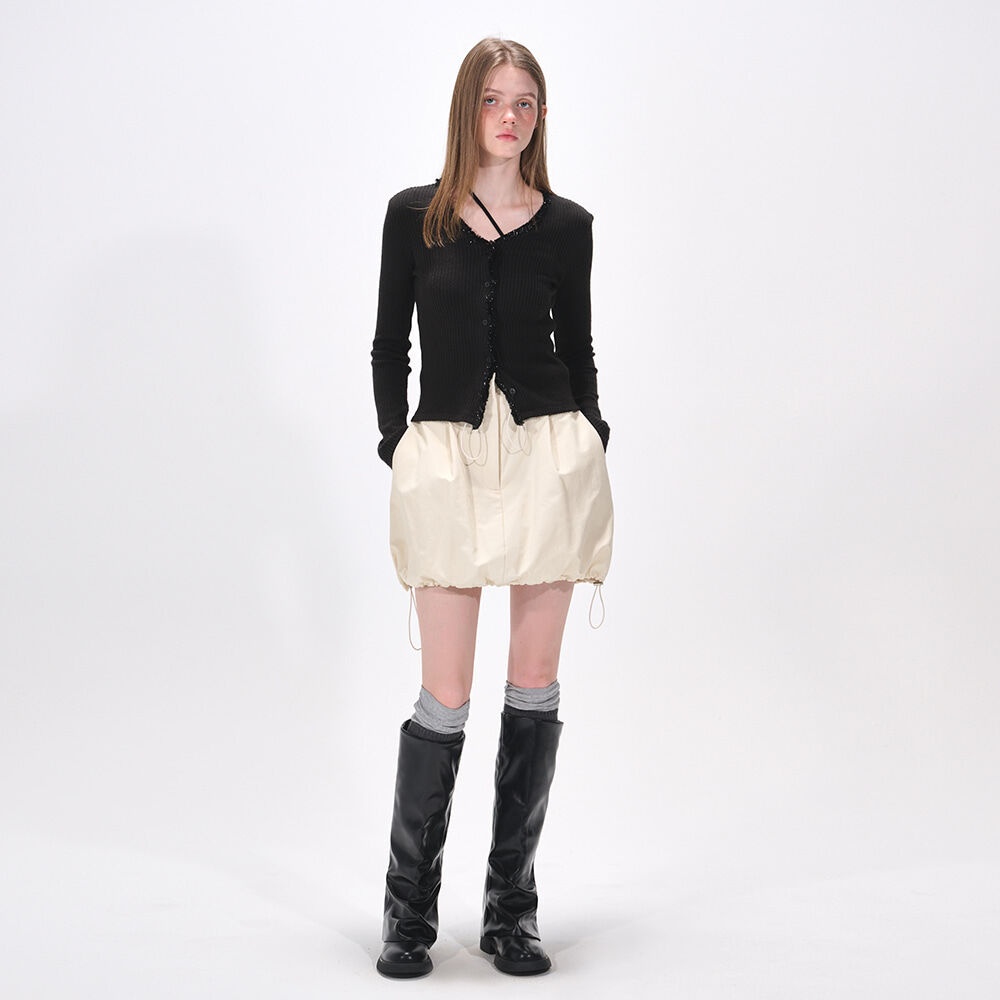 에트몽 Balloon Padding Mini Skirt, Cream - 위시버킷