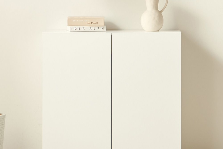 룸앤디 모노 높은 수납장 800 E0목재 LPM 다용도 슬림 선반 수납장 - 위시버킷