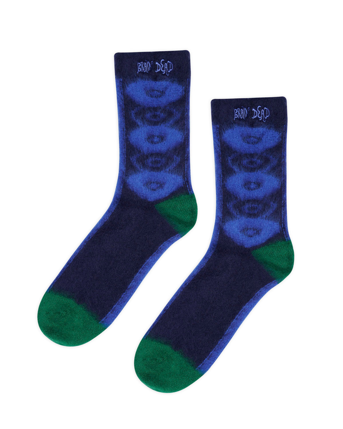 브레인 데드 Brushed Oval Argyle Socks - Blue - OS - 위시버킷