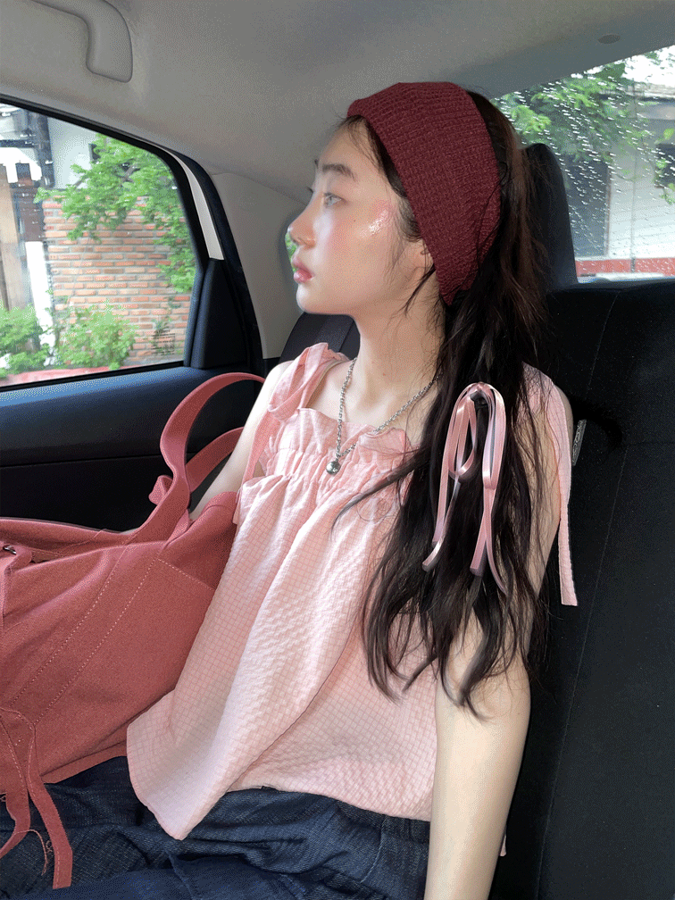 김아홉 pastel shoulder tied top - 위시버킷 김아홉 pastel shoulder tied top - 위시버킷
