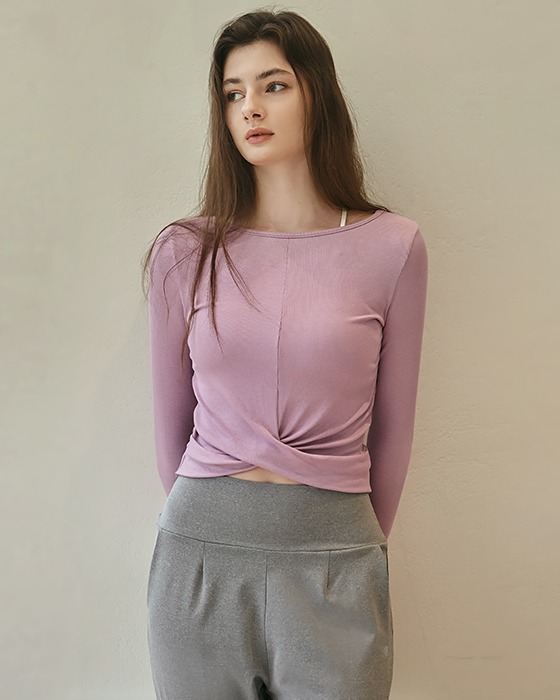 데비웨어 릴리즈 꼬임 롱슬리브DEVI-T0095-라벤더 - 위시버킷