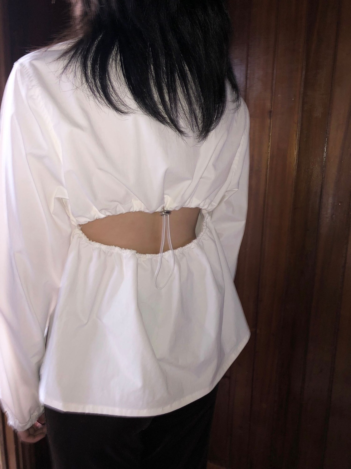 그린씨 backless nylon sweatshirt (3color) - 위시버킷